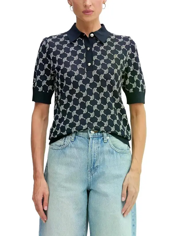 JOOP! Kella Geometric Pattern Polo Shirt - Blue