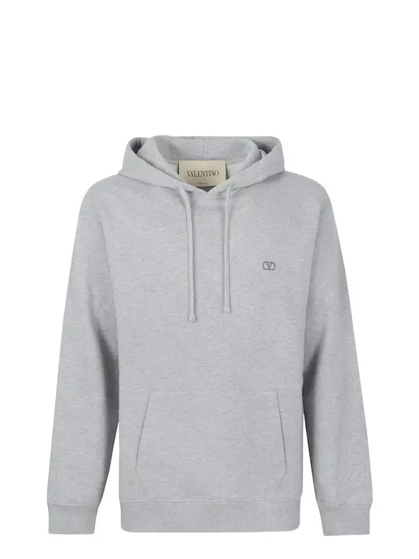 Valentino Garavani Vlogo Embroidered Hoodie - Grey