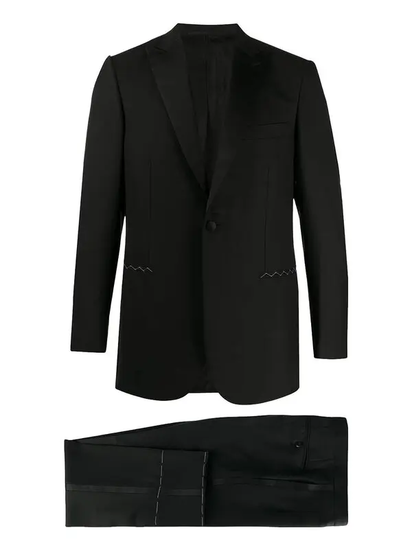 Brioni Wool Single-breasted Suit - Black