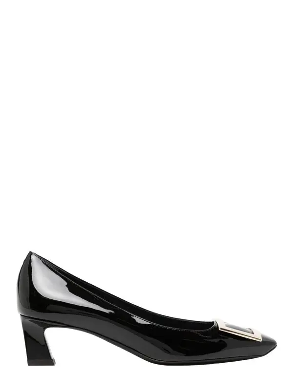 ROGER VIVIER Trompette Patent Leather Pumps With Buckle Detail - Black