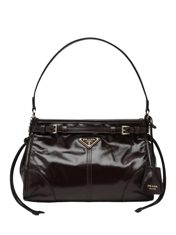 Prada Bonnie Hobo Handbag In Calf Leather - Brown