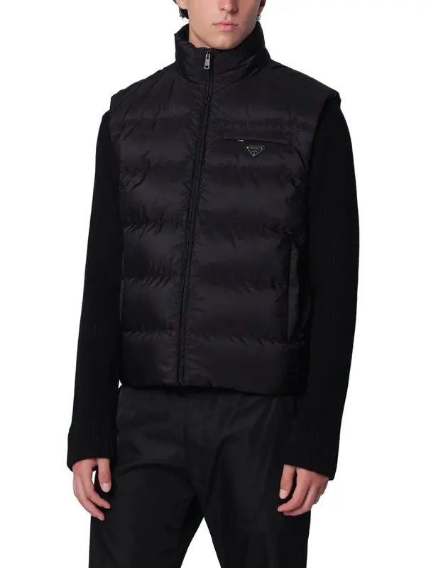 Prada Re-nylon Padded Gilet - Black
