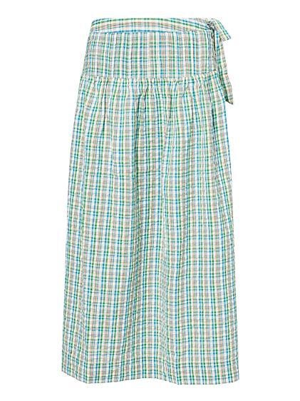 DAMSON MADDER Josie Checked Cotton Midi Skirt - Multi