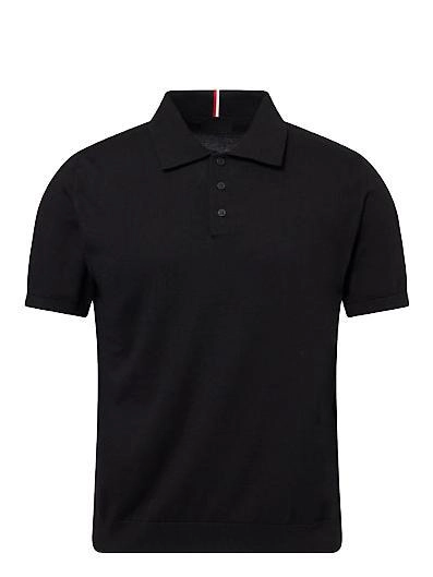 Moncler Logo-patch Short-sleeve Cotton Polo Shirt - Black