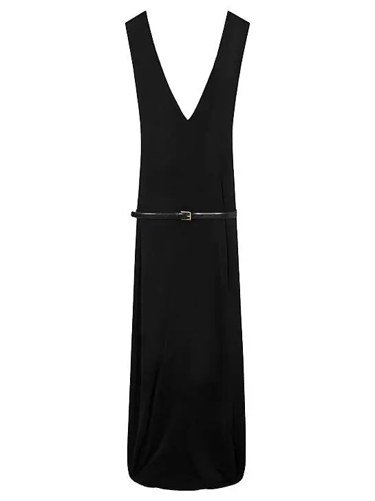Loewe Draped Open-back Jersey Maxi Dress - Black