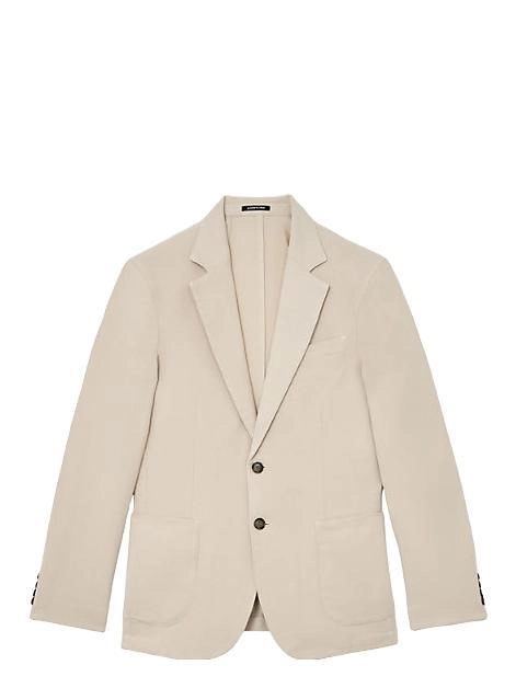 REISS Jason Single-breasted Stretch Cotton-blend Blazer - Stone