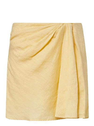 SAMSOE SAMSOE Samsøe Samsøe Linen Draped Mini Skirt - Straw