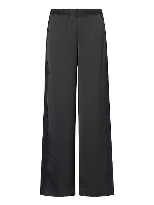 Vince Lace Trim Satin Trousers - Black