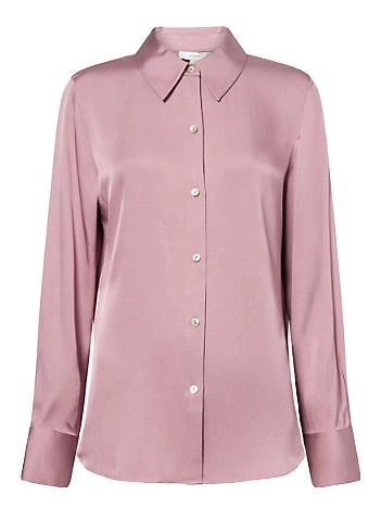 Vince Slim Fit Silk-blend Shirt - Dusty Peony