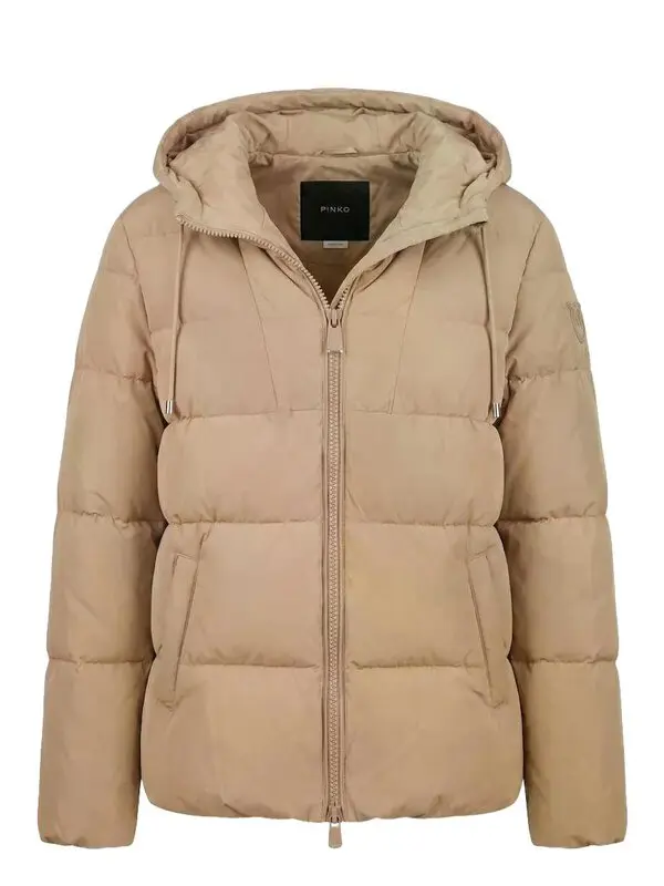 Pinko Quilted Hooded Jacket - Neutrals