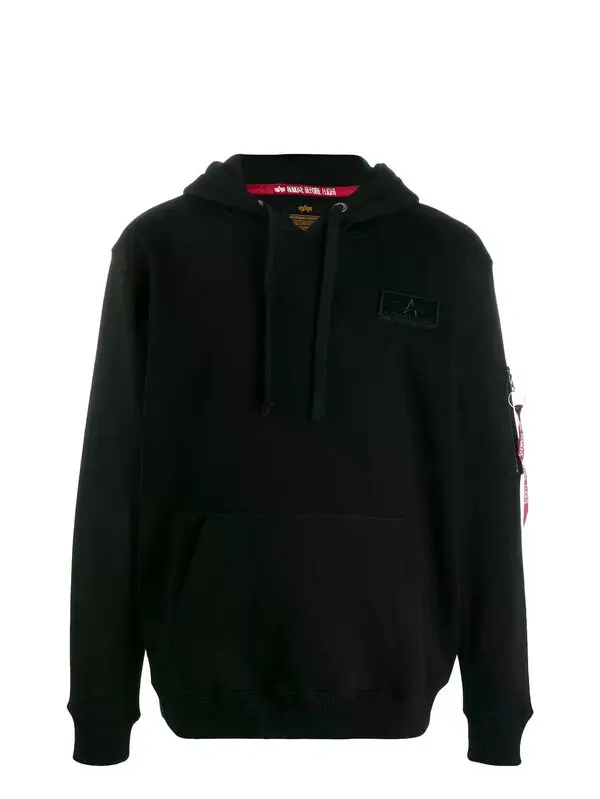 Alpha Industries Logo Stripe Detail Hoodie - Black