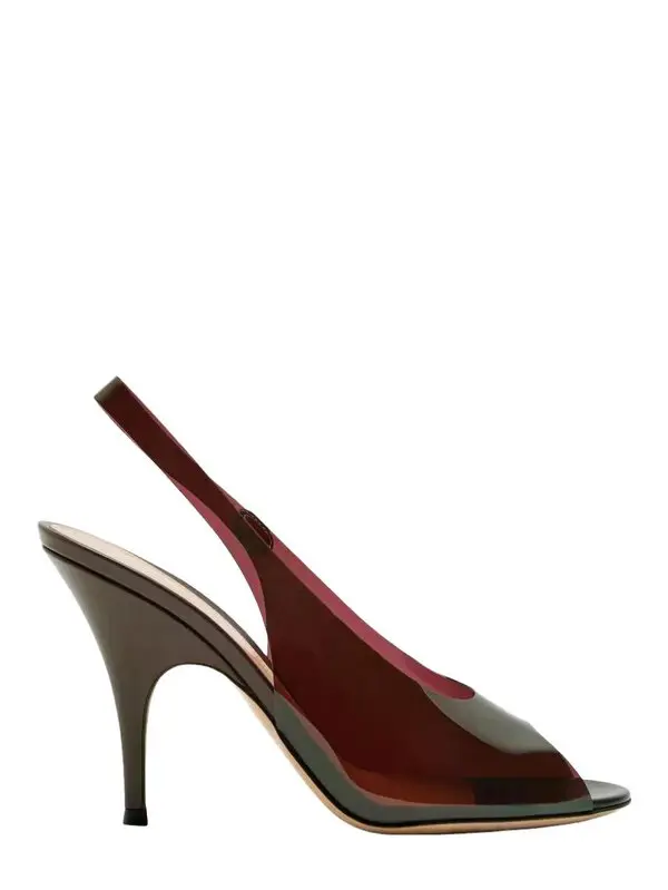 GIANVITO ROSSI Amelie Slingback Peep-toe Sandals - Red