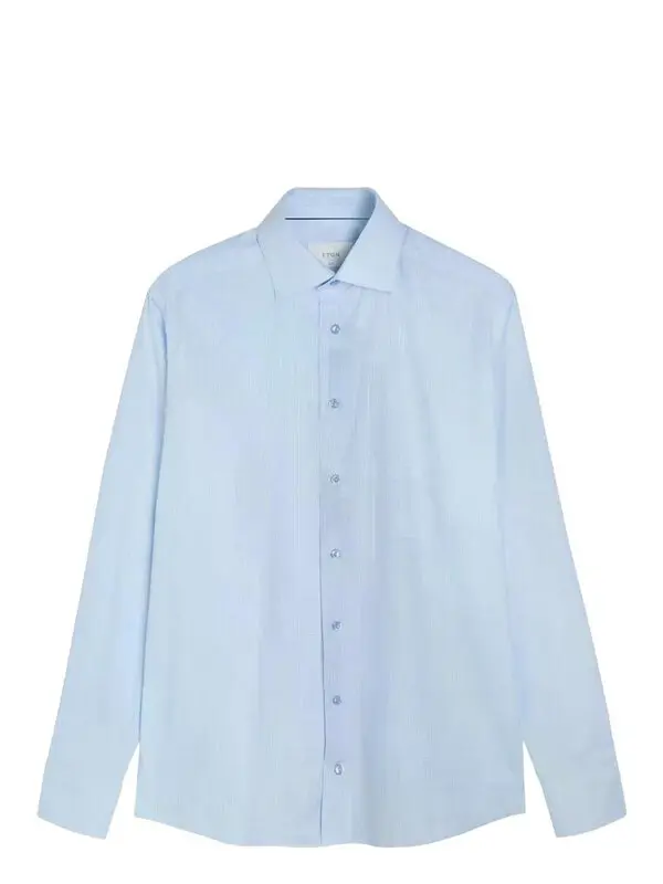 Eton Buttoned Patterned Shirt - Blue