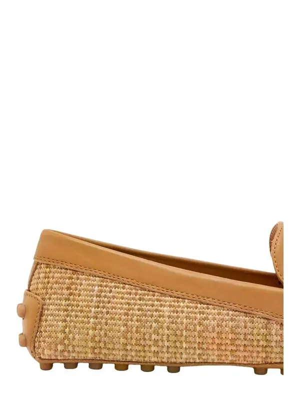 TOD'S Logo-plaque Woven Loafers - Neutrals