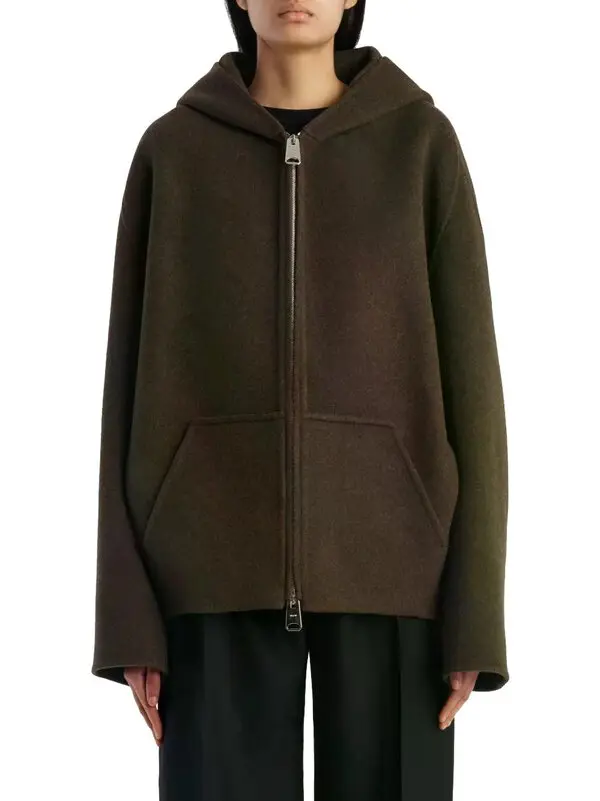 Khaite Hooded Wool Jacket - Brown