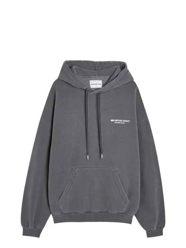MKI MIYUKI ZOKU Logo-print Cotton Jersey Hoodie - Grey