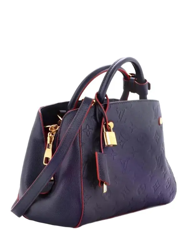 LOUIS VUITTON Montaigne Handbag Monogram Empreinte Leather Bb Satchel - Blue
