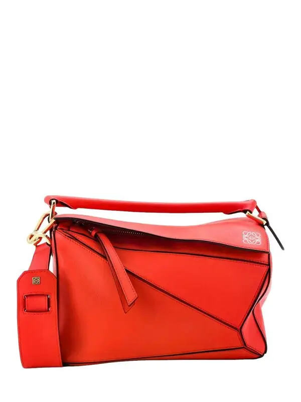 Loewe Puzzle Bag Leather Small Satchel - Red