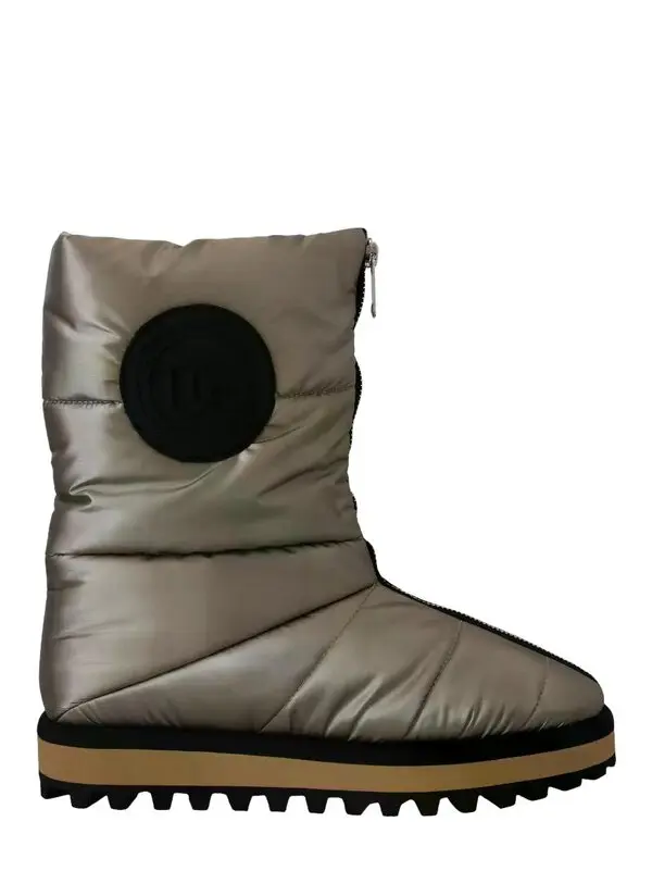 Dolce & Gabbana Quilted Logo Patch Ankle Boots - Grey