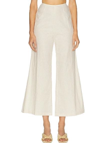 JUILLET Margot Linen Pant - Vanilla Gingham