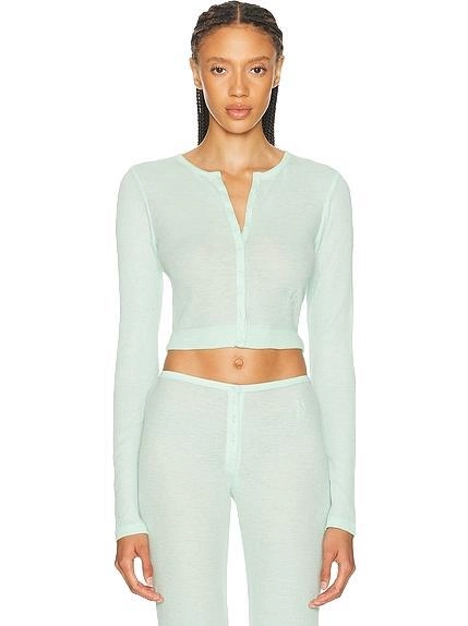 Kiki De Montparnasse Tricot Gaufr Baby Cardigan - Menthe