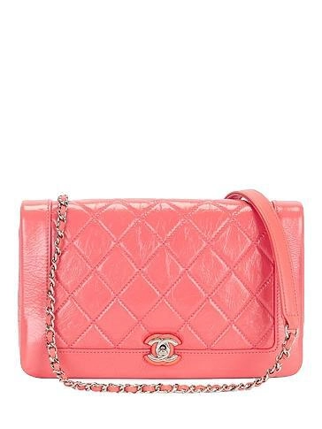 Chanel Crumpled Calfskin Vintage Full Flap Bag - Pink