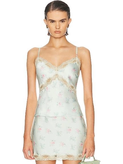 LoveShackFancy Lamora Camisole - Eucalyptus