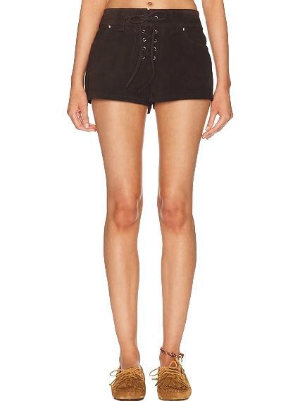 Staud Geo Suede Short - Espresso