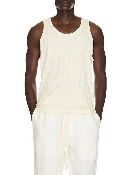 PERCIVAL Leon Ribbed Vest - Ecru
