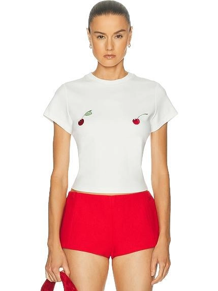 Monse Cherry Graphic T-shirt - White