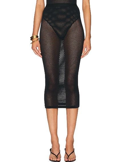 Wardrobe.NYC X Rosie Huntington-whiteley Web Knit Skirt - Black