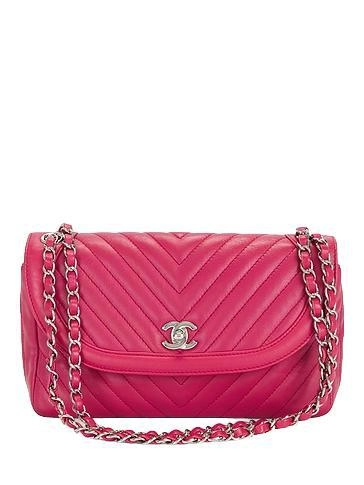 Chanel Calfskin Round Flap Bag - Red