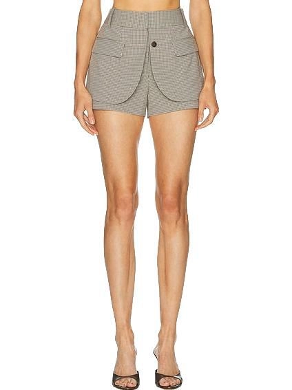 Monse Checked Tailored Shorts - Brown Multi