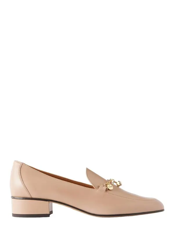 TOD'S 23 Embellished Cuoio-leather Loafers - Neutrals
