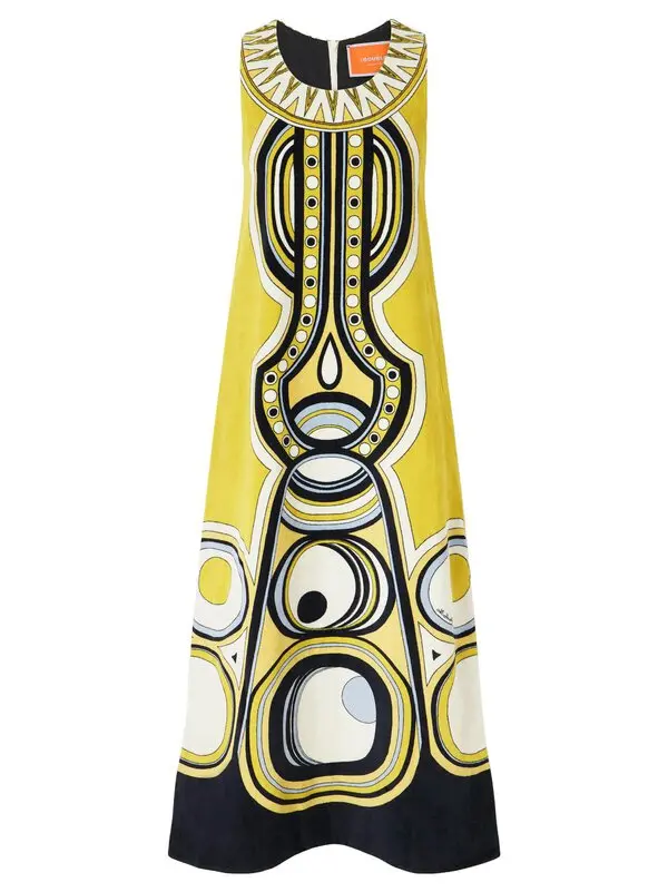 La DoubleJ Totem Cotton Midi Dress - Yellow