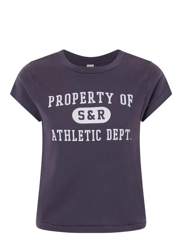 SPORTY & RICH Printed Cotton-jersey T-shirt - Gray