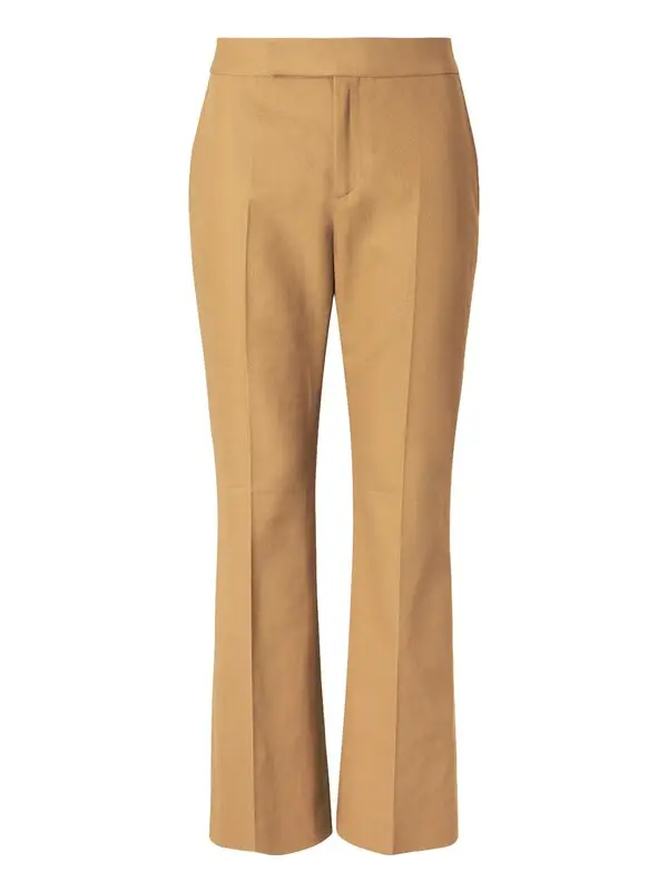 Maria Mcmanus Cotton-blend High-waist Flared Pants - Brown