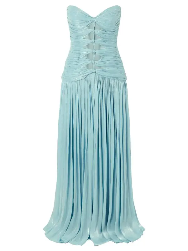 Costarellos Minari Strapless Gown - Blue