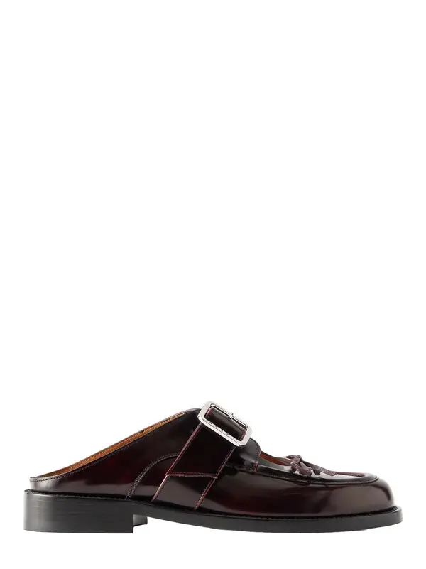Marni Leather Sabot Slip-ons - Red