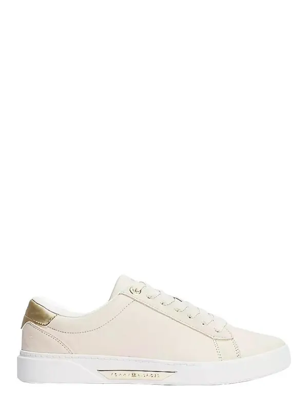 Tommy Hilfiger Leather Lace-up Sneakers - Neutrals