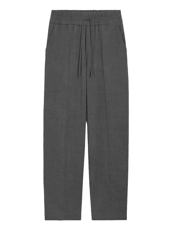 AMI Paris Elasticated-waist Wool Trousers - Grey