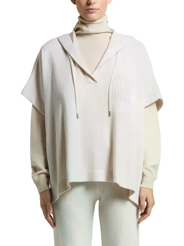 Peserico Short-sleeve Hooded Top - Neutrals