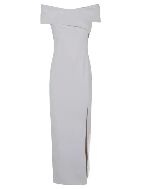 Ralph Lauren Off-shoulder Midi Dress With Side Slit - White