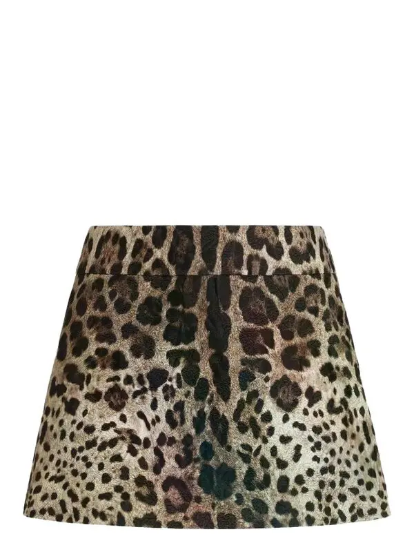 Dolce & Gabbana Leo-print Brocade Mini Skirt - Neutrals