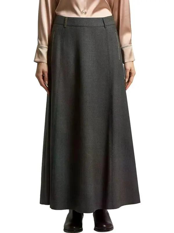 Peserico Belt-loop Maxi Skirt - Grey