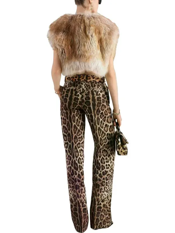 Dolce & Gabbana Leo-print Brocade Trousers - Neutrals
