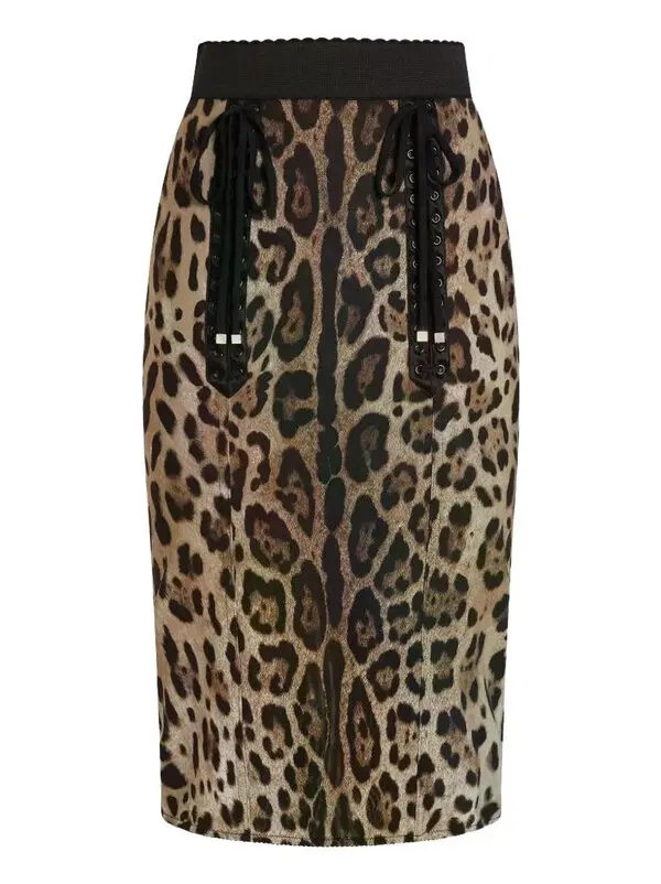 Dolce & Gabbana Leopard Print Corset Skirt - Neutrals