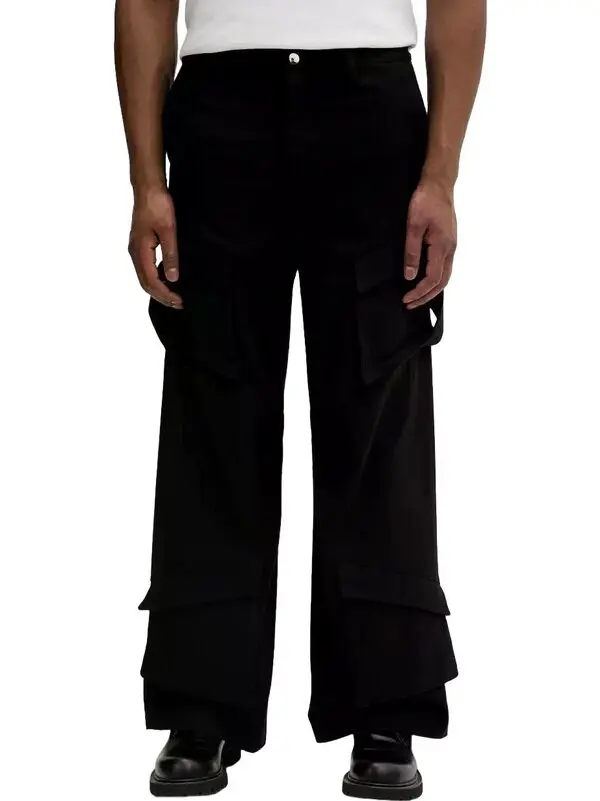 HELIOT EMIL Wide-leg Multi-pocket Cargo Pants - Black