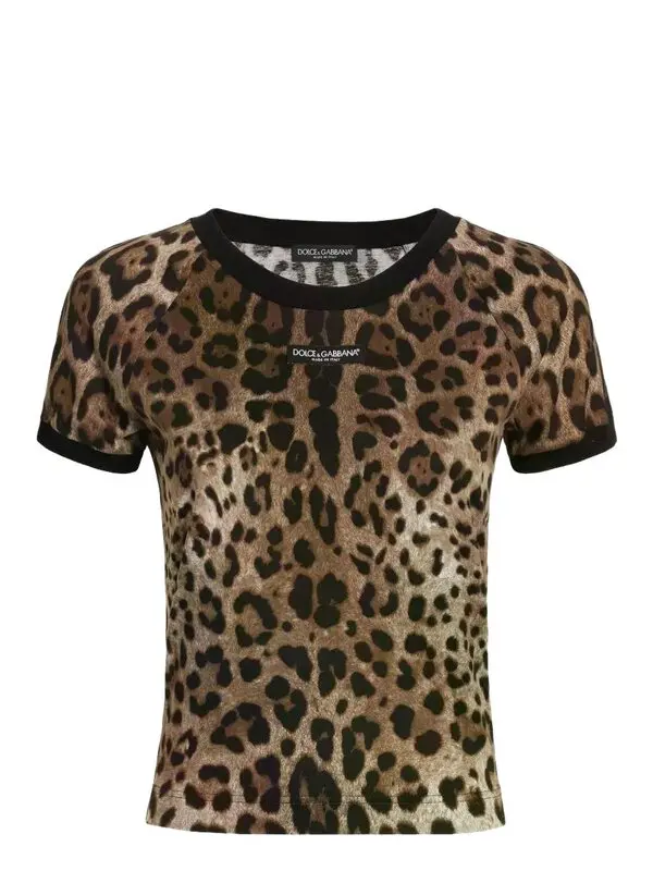 Dolce & Gabbana Leo-print Jersey T-shirt - Neutrals
