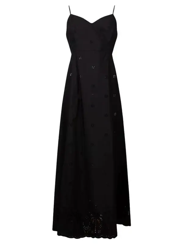 MC2 SAINT BARTH Broderie Anglaise Maxi Dress - Black